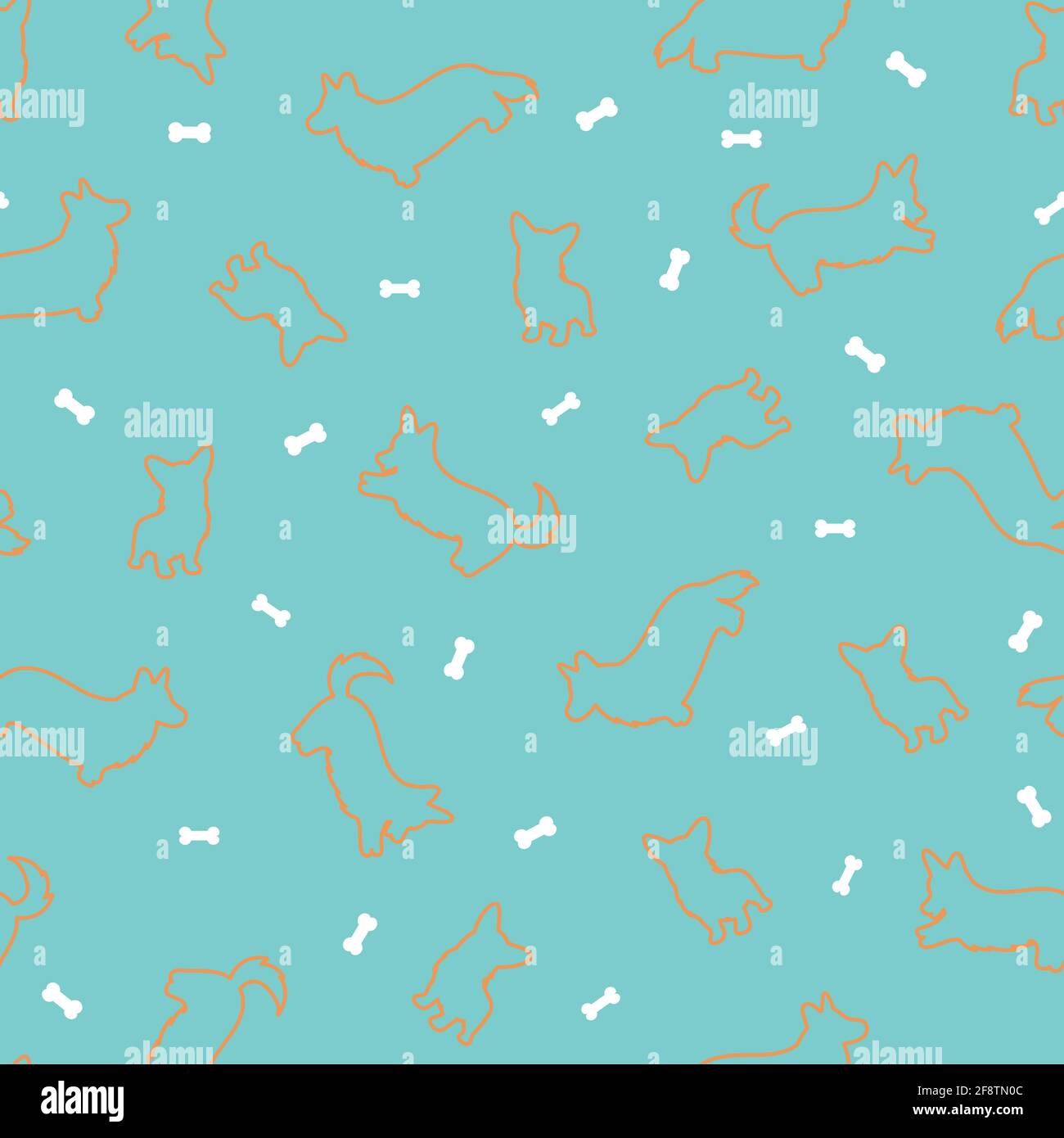 Cartoon corgi dog seamless pattern background. Abstract corgi dog ...