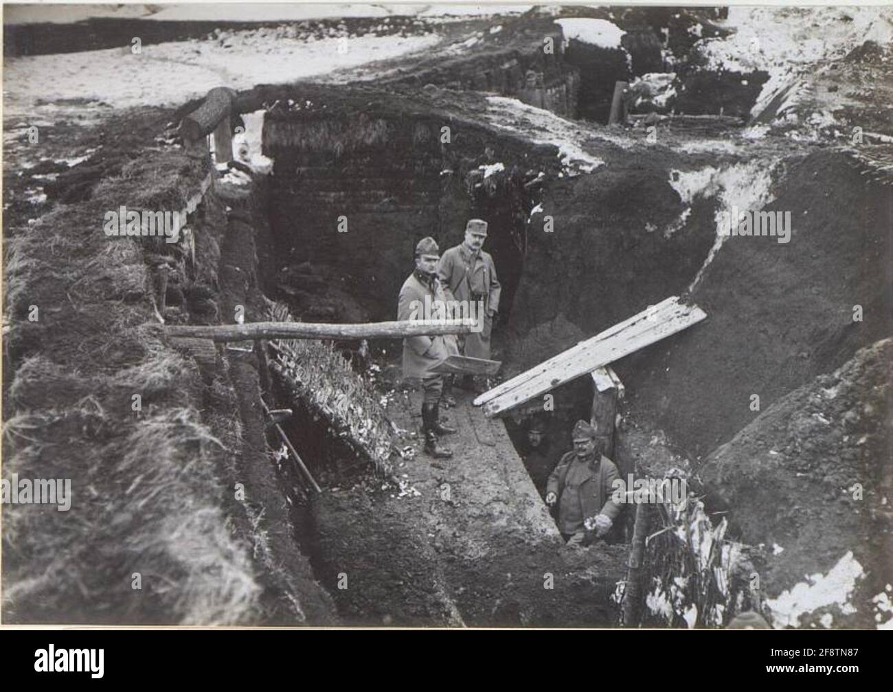 Trenched trench with entrance to the shelter (Fuchsloch Stock Photo - Alamy