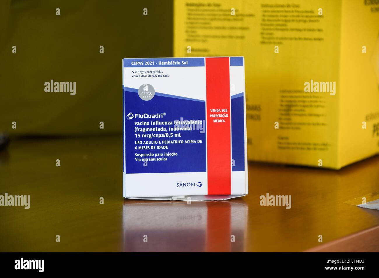 Fluquadri, package on a table. Fluquadri is quadrivalent vaccine ...