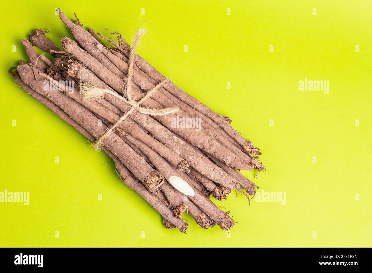 Bunch of fresh unpeeled Scorzonera or Spanish salsify. Modern ...