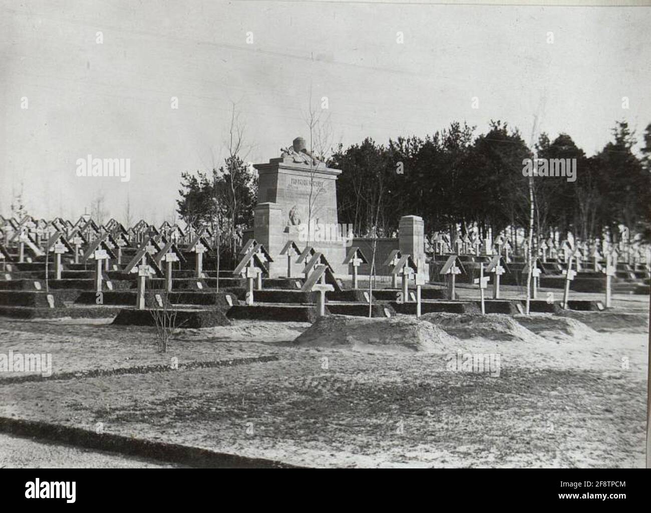 Illustration of soldier cemetery and graves on the Russian war ...