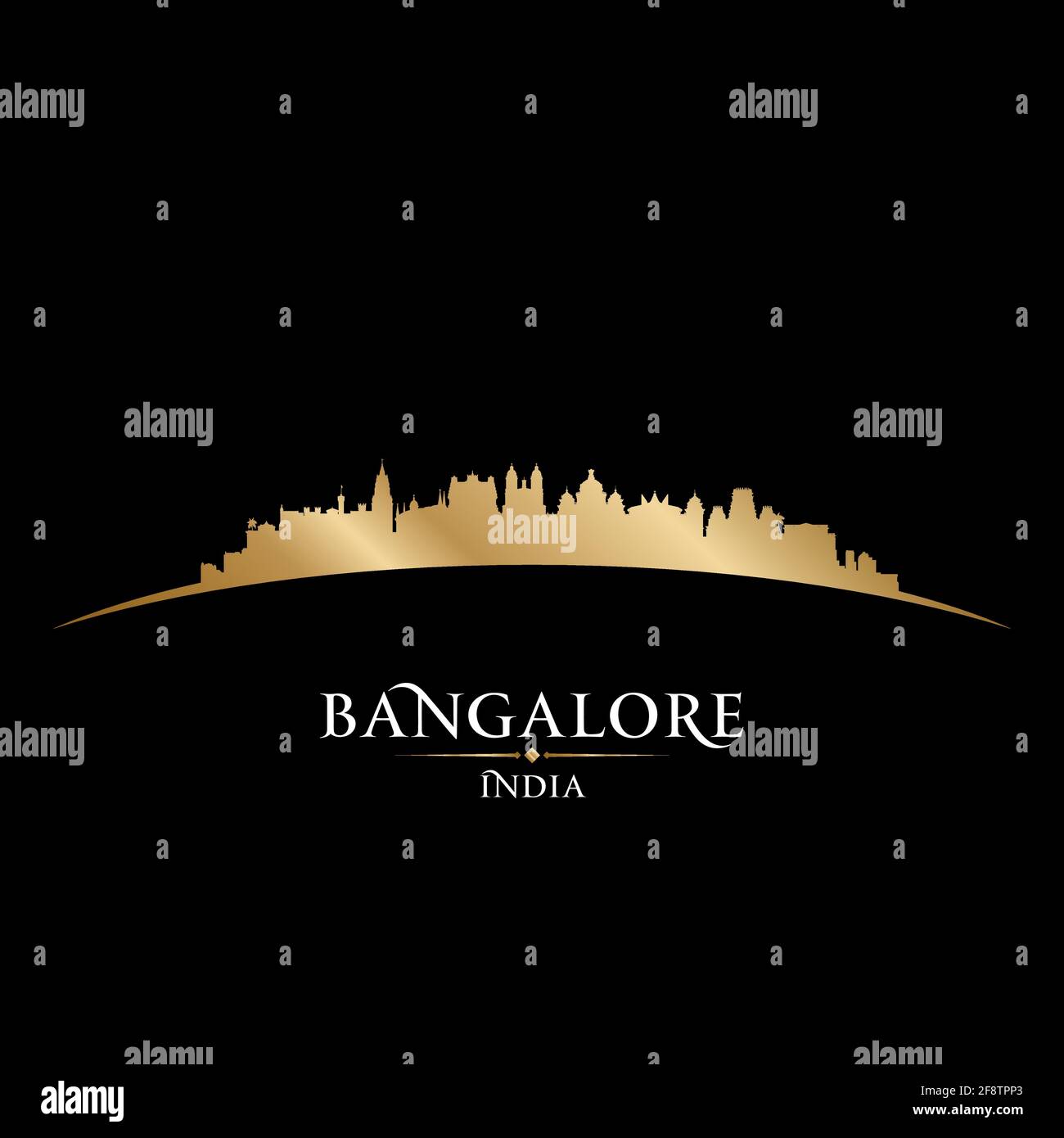 Bangalore India city skyline silhouette. Vector illustration Stock ...