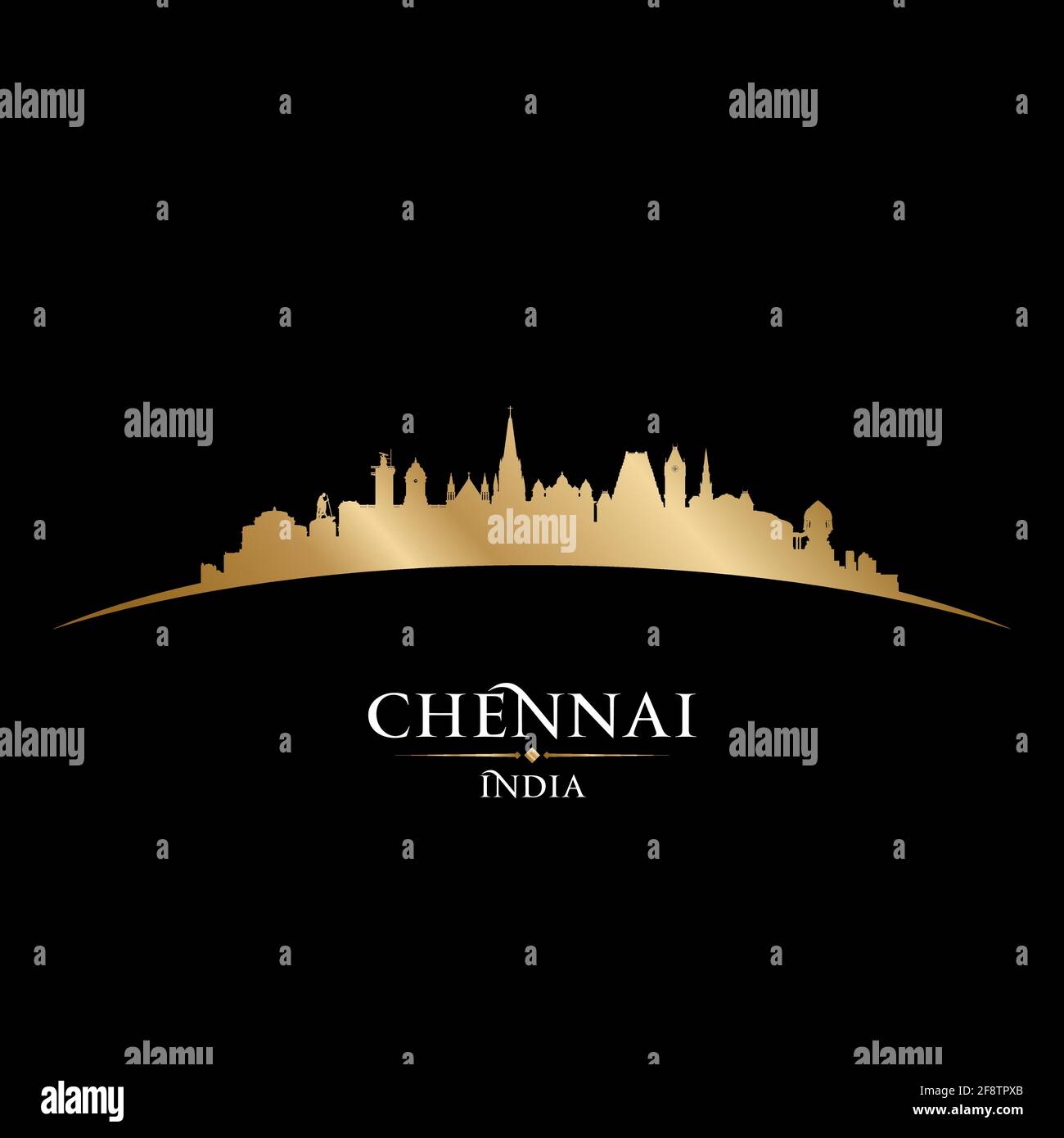 Chennai India city skyline silhouette. Vector illustration Stock Vector ...