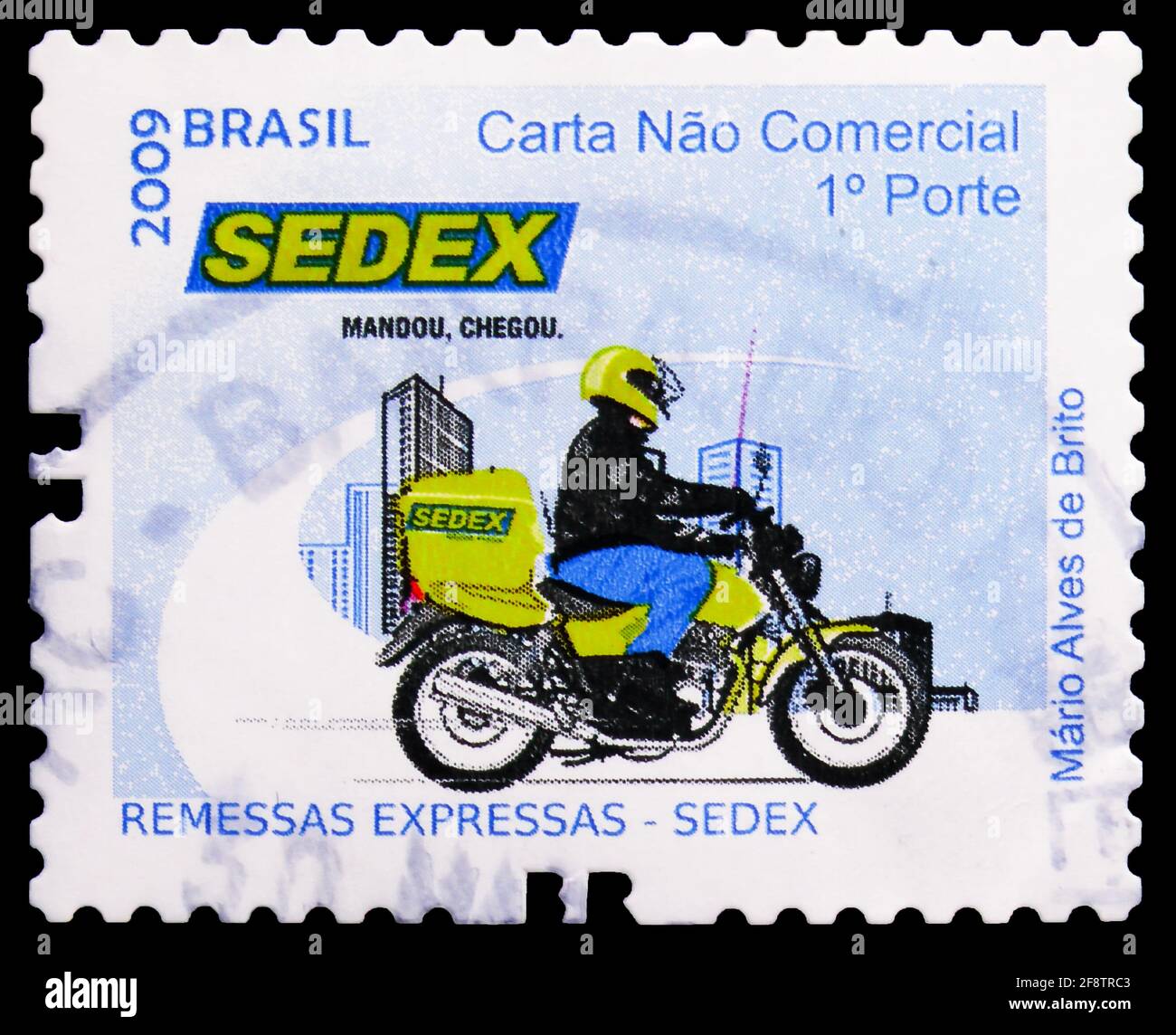 MOSCOW, RUSSIA - NOVEMBER 4, 2019: Postage stamp printed in Brazil ...