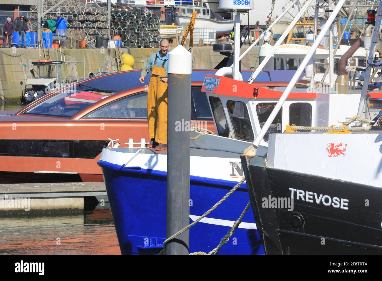 Boats in aberystwyth harbour ceredigion hi-res stock photography and ...