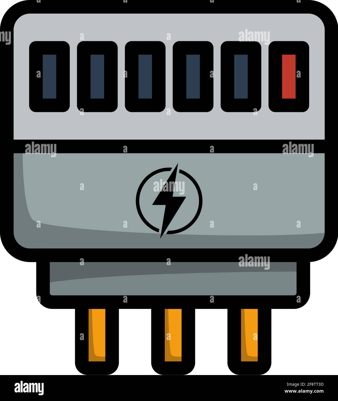 Electric Meter Icon. Editable Bold Outline With Color Fill Design ...