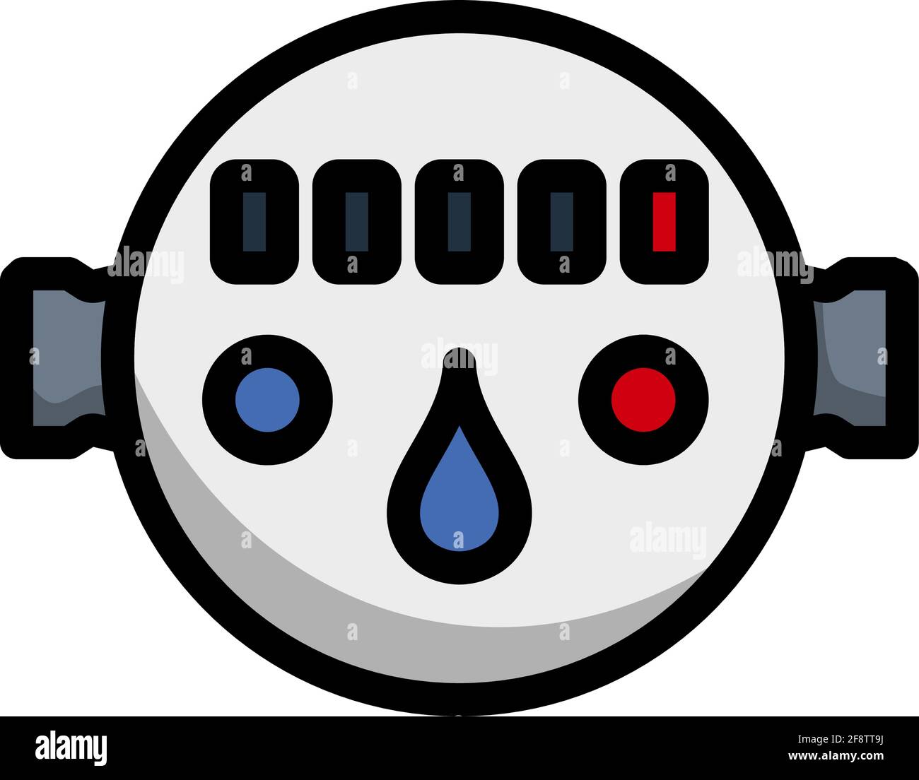 Water Meter Icon. Editable Bold Outline With Color Fill Design. Vector ...