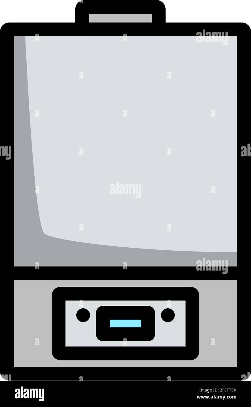 Gas Boiler Icon. Editable Bold Outline With Color Fill Design. Vector ...