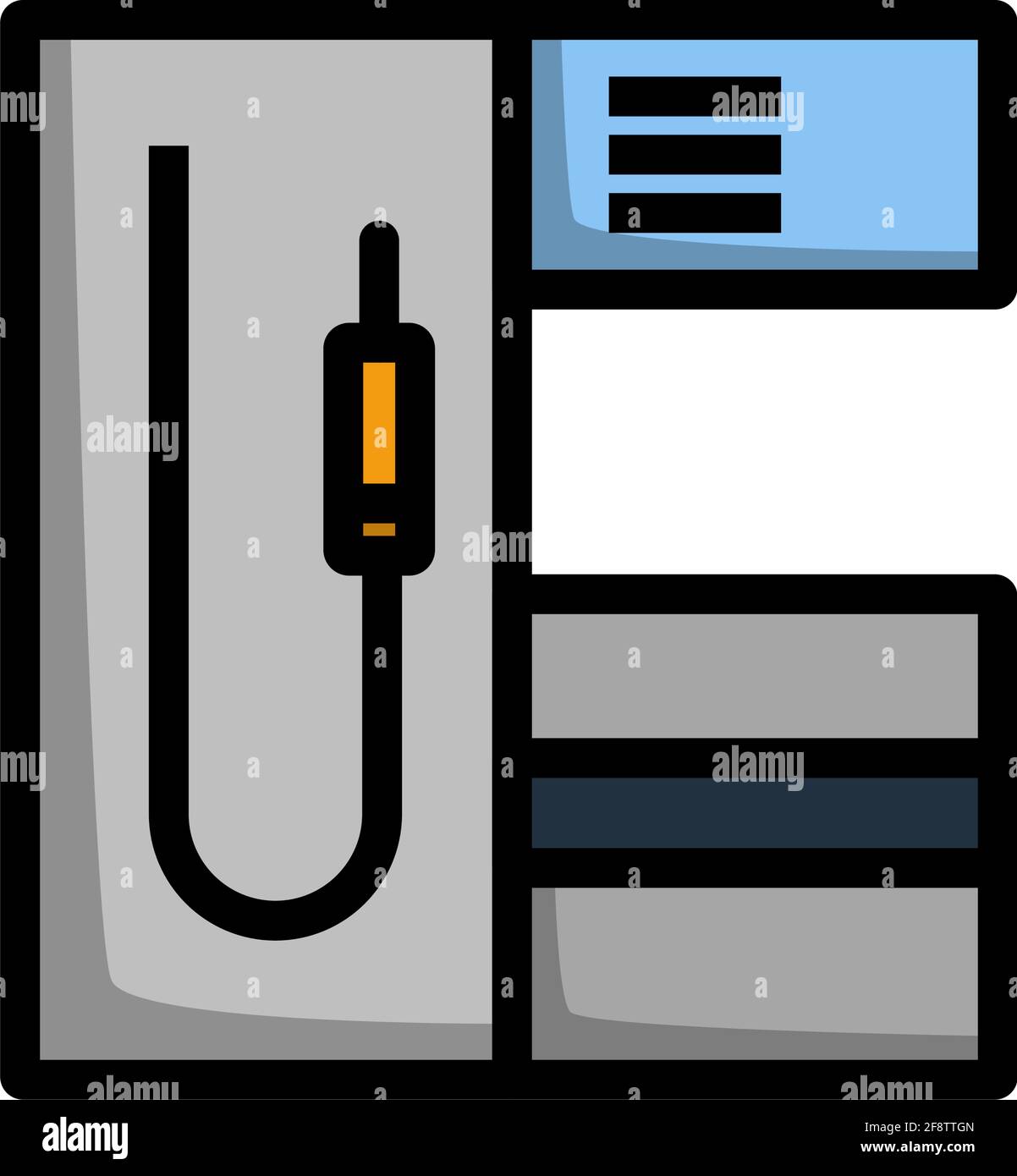 Fuel Station Icon. Editable Bold Outline With Color Fill Design. Vector ...