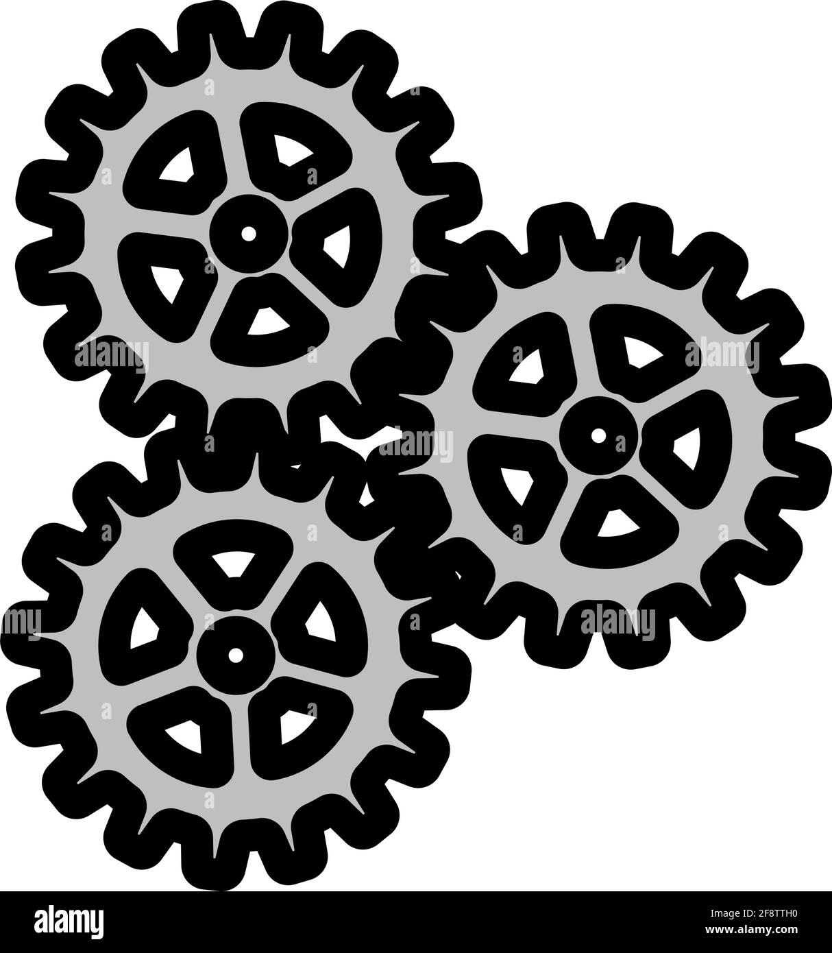 Gear Icon. Editable Bold Outline With Color Fill Design. Vector ...