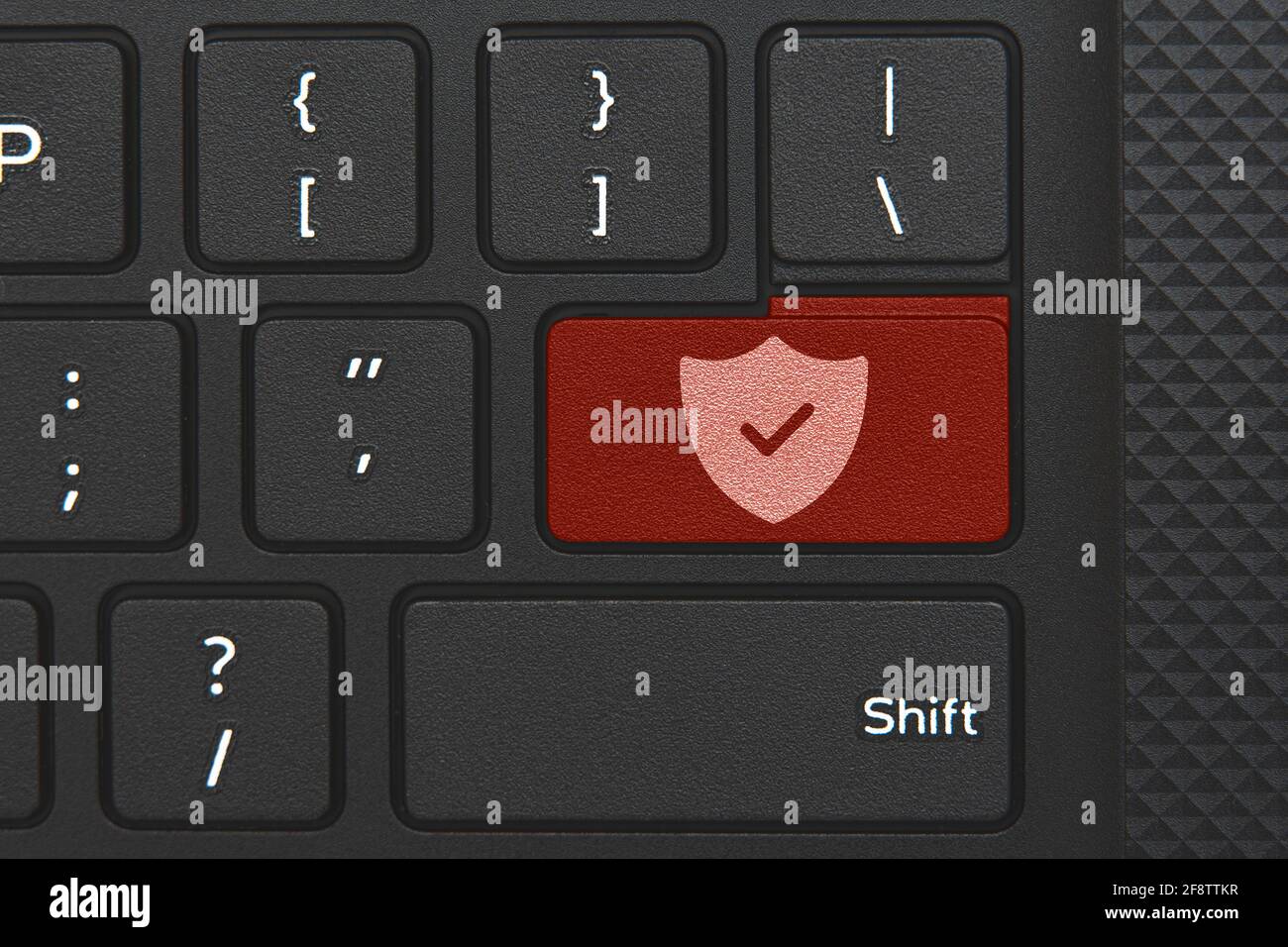 Security icon on PC keyboard key. Concept of internet security and ...