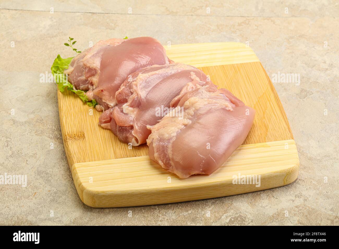 Raw chicken boneless and skinless leg for cooking Stock Photo - Alamy