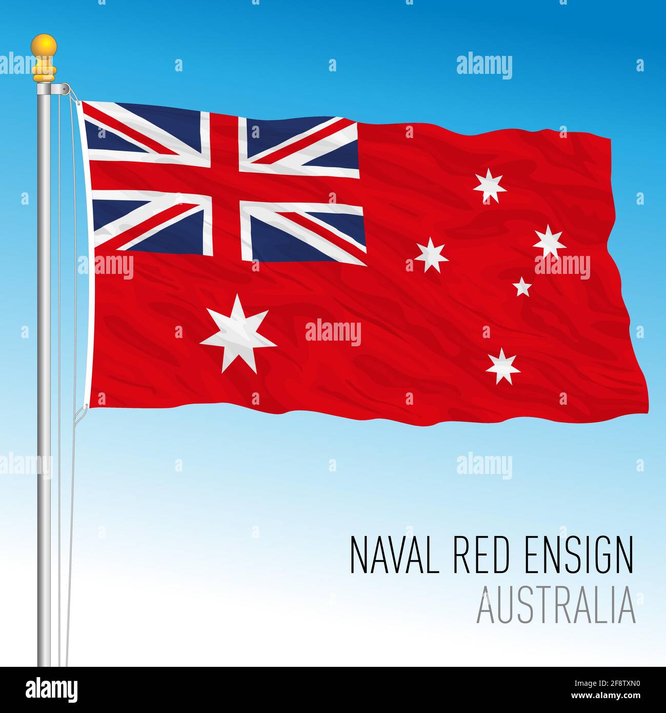Naval Red Ensign flag, Australia, oceanian country, vector illustration ...