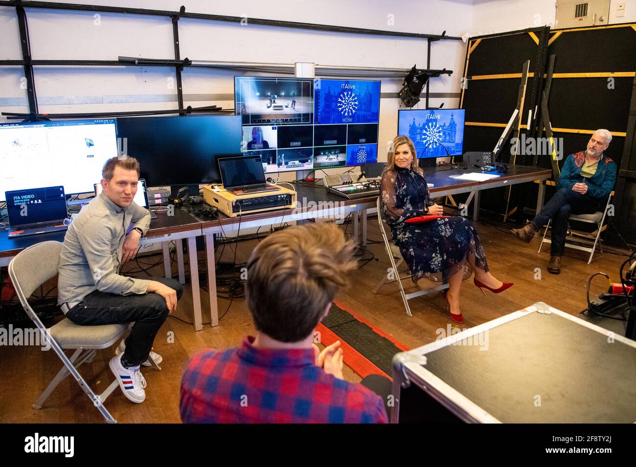 Queen Maxima during a visit to the International Theater Amsterdam. The working visit is devoted ...