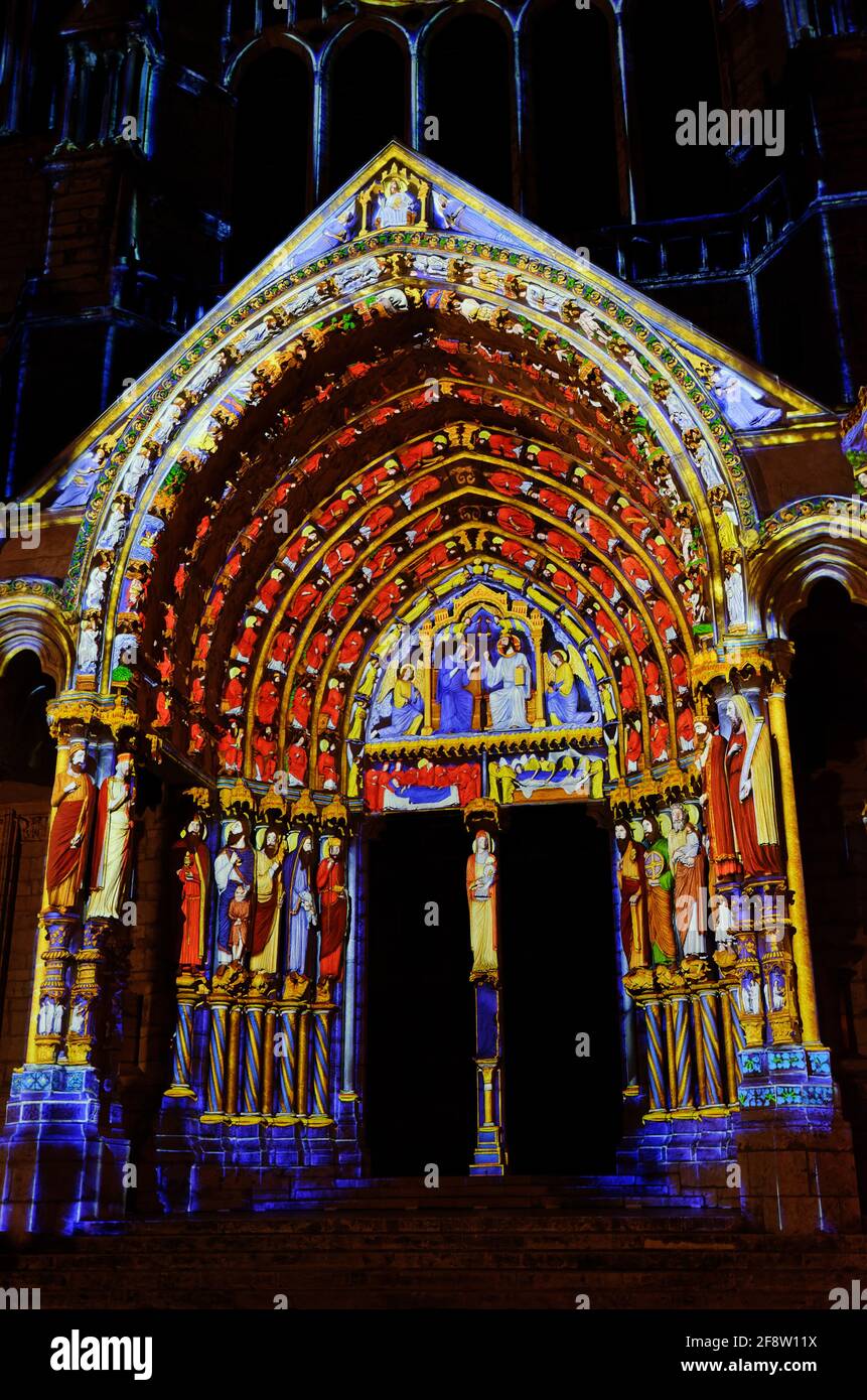 Festival of Lights in Chartres, Centrez, France Stock Photo - Alamy