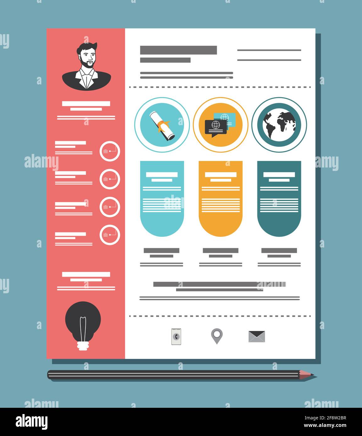 male cv template Stock Vector Image & Art - Alamy