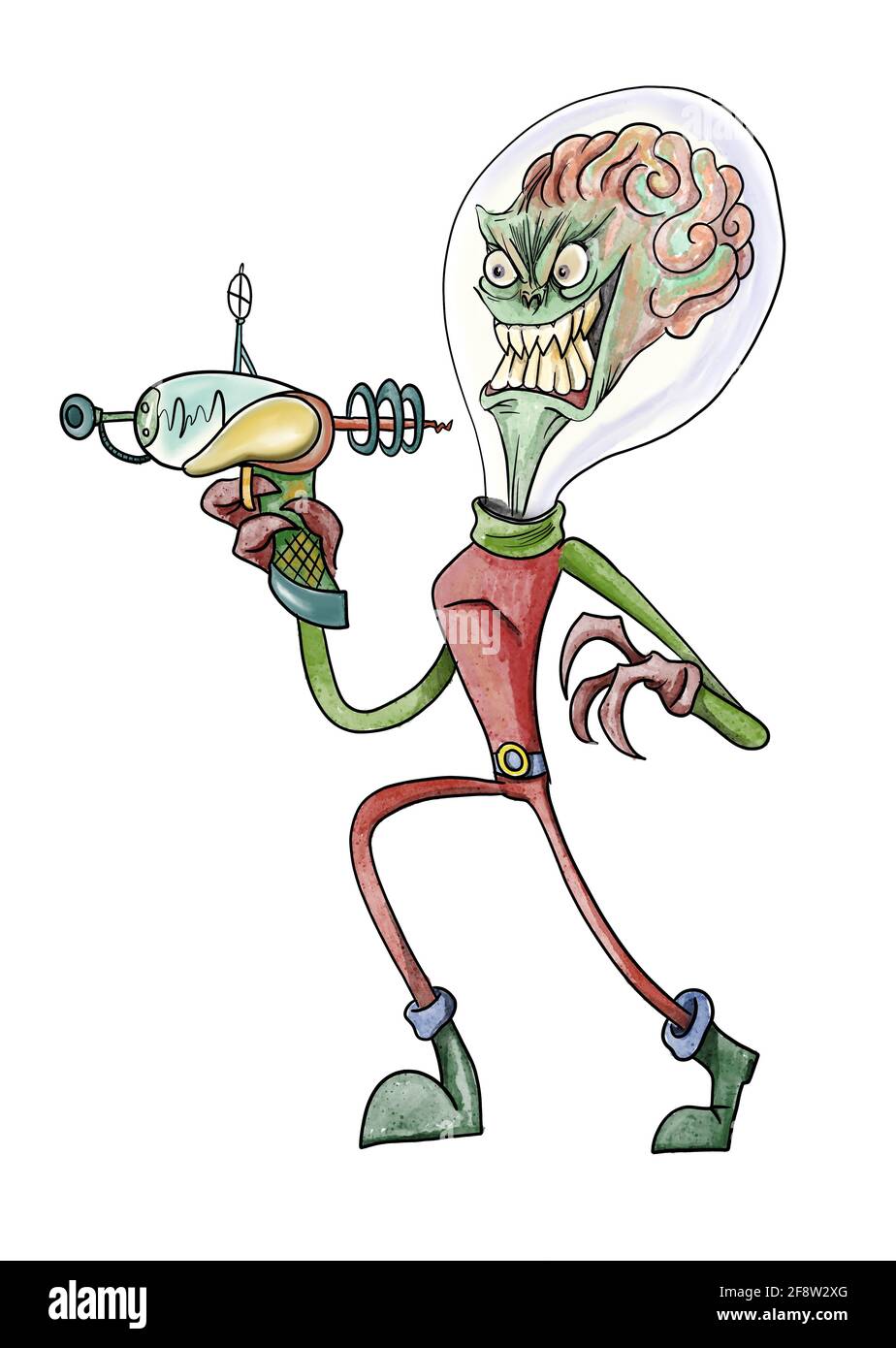 alien with a laser gun Stock Photo - Alamy