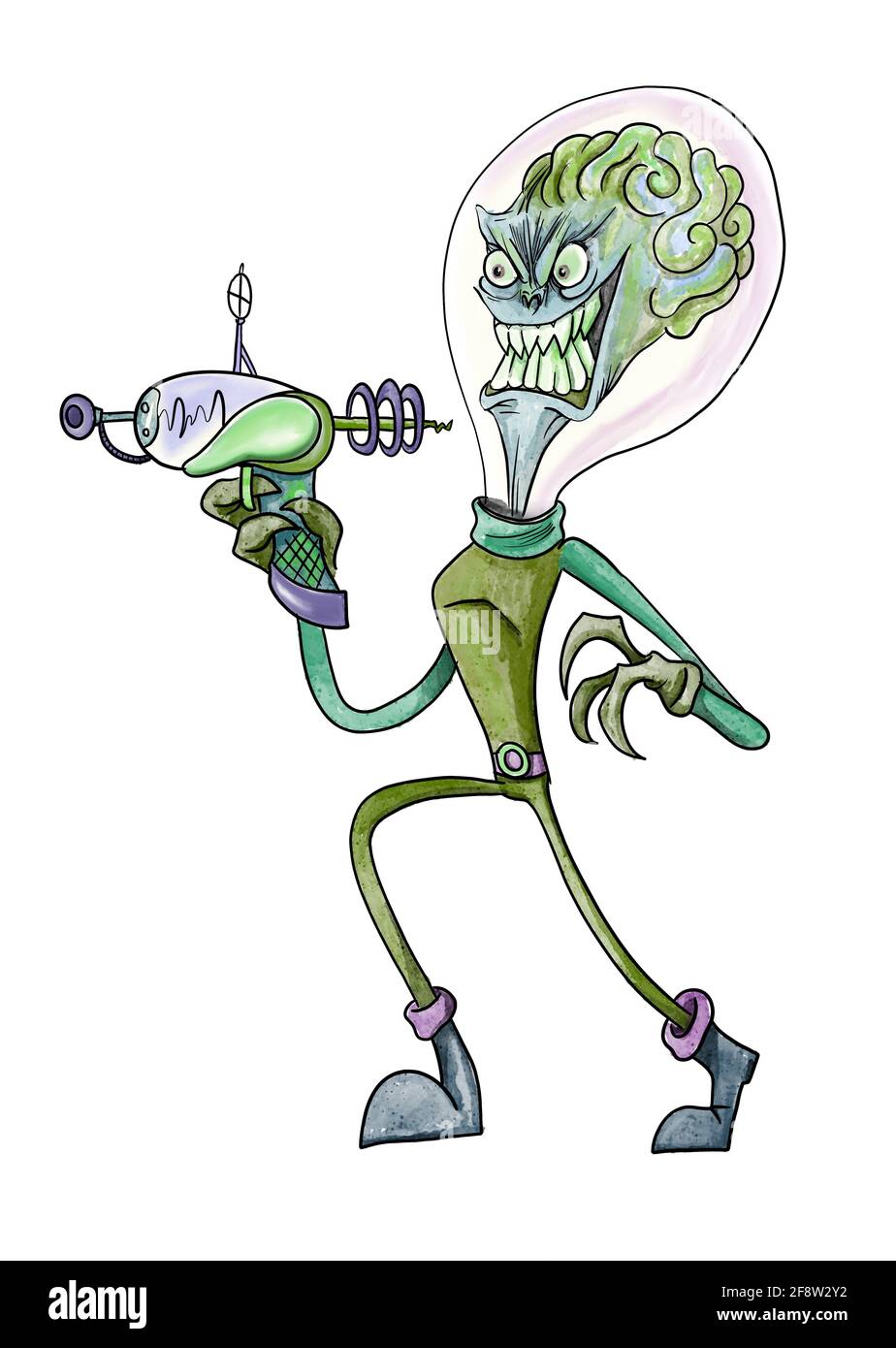 alien with a laser gun Stock Photo - Alamy