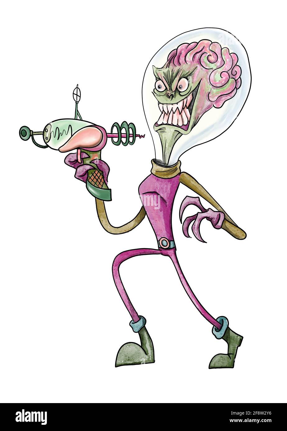 alien with a laser gun Stock Photo - Alamy