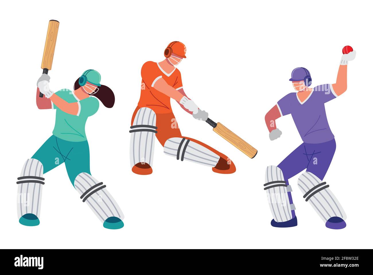 cricket players set Stock Vector Image & Art - Alamy