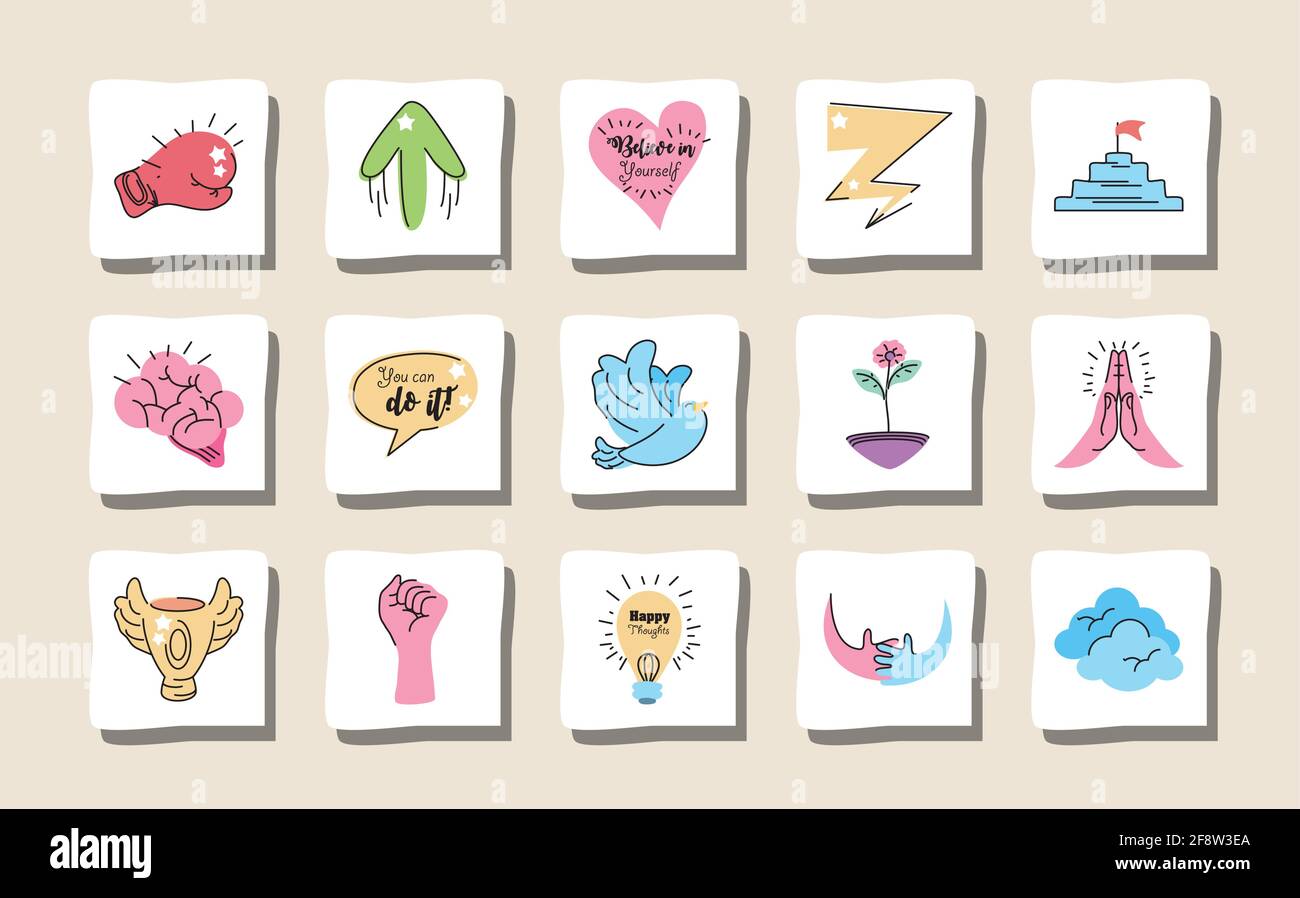 motivational doodles set Stock Vector Image & Art - Alamy