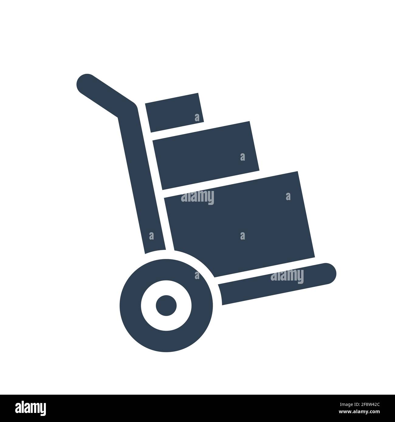 Metal Hand Truck icon. Hand Truck with side view symbol style. Flat and ...