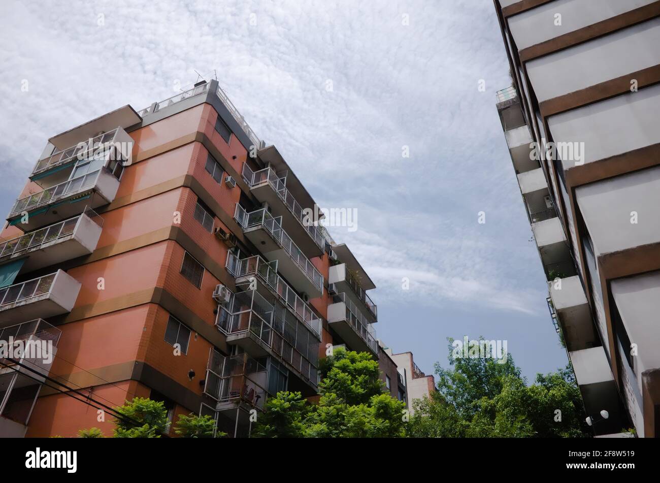 Typical multi-storey apartment building in residential area in Buenos ...
