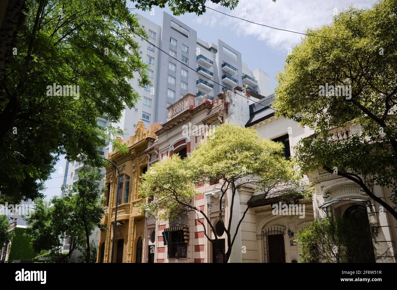 Old historical mansions in neighbourhood to modern multi-storey ...