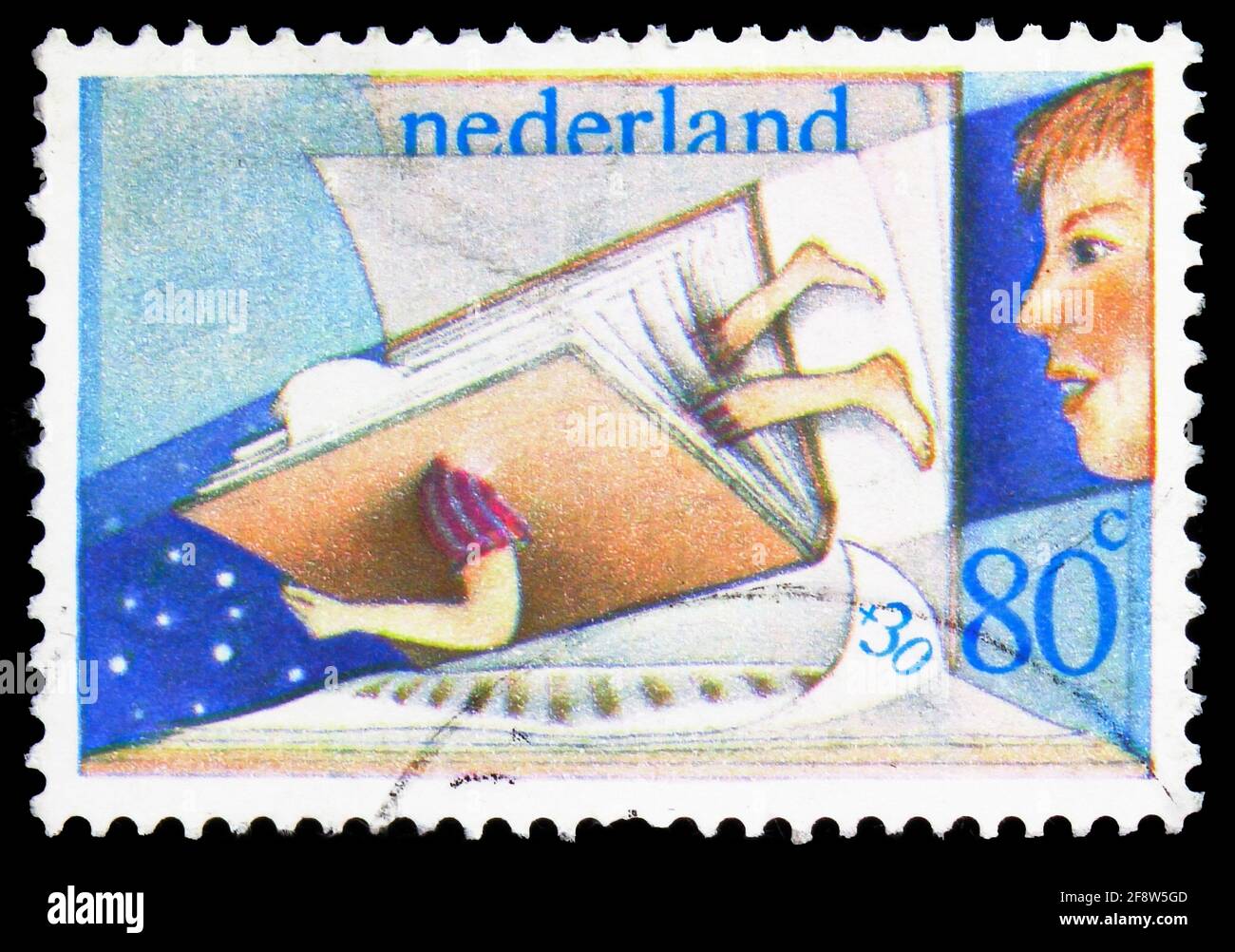 MOSCOW, RUSSIA - OCTOBER 1, 2019: Postage stamp printed in Netherlands ...