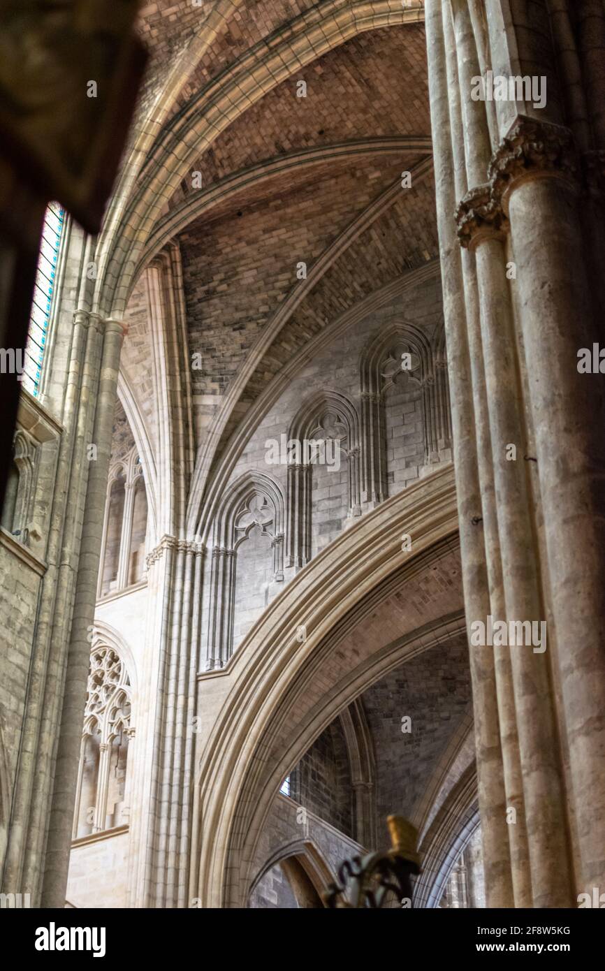 Vertical shot of the interior of the Bordeaux Gothic Cathedral in ...