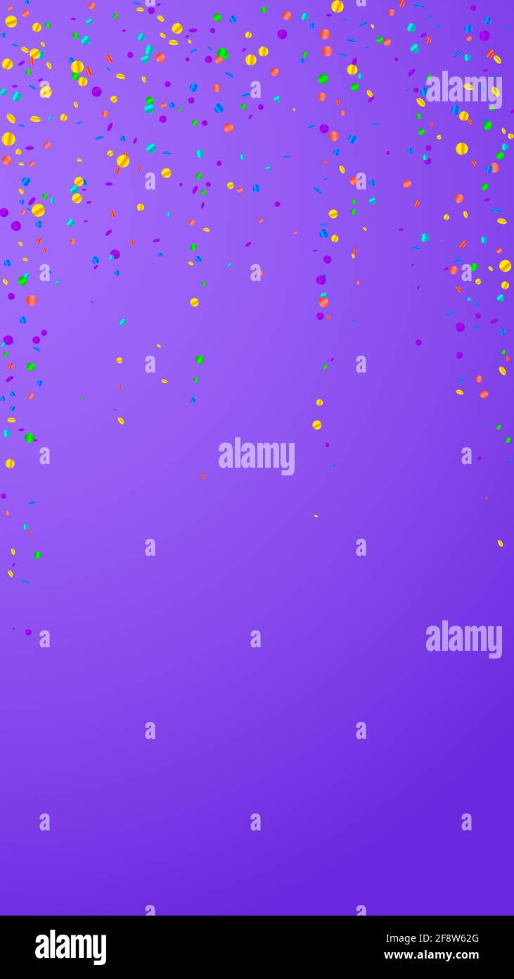 Festive fancy confetti. Celebration stars. Bright confetti on violet ...
