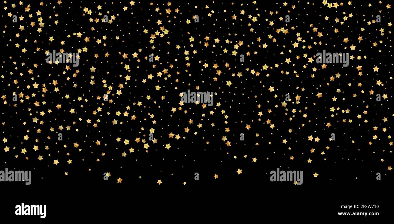 Gold stars random luxury sparkling confetti. Scattered small gold ...