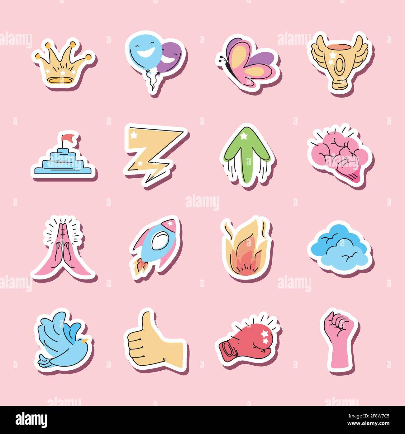 doodles stickers set Stock Vector Image & Art - Alamy