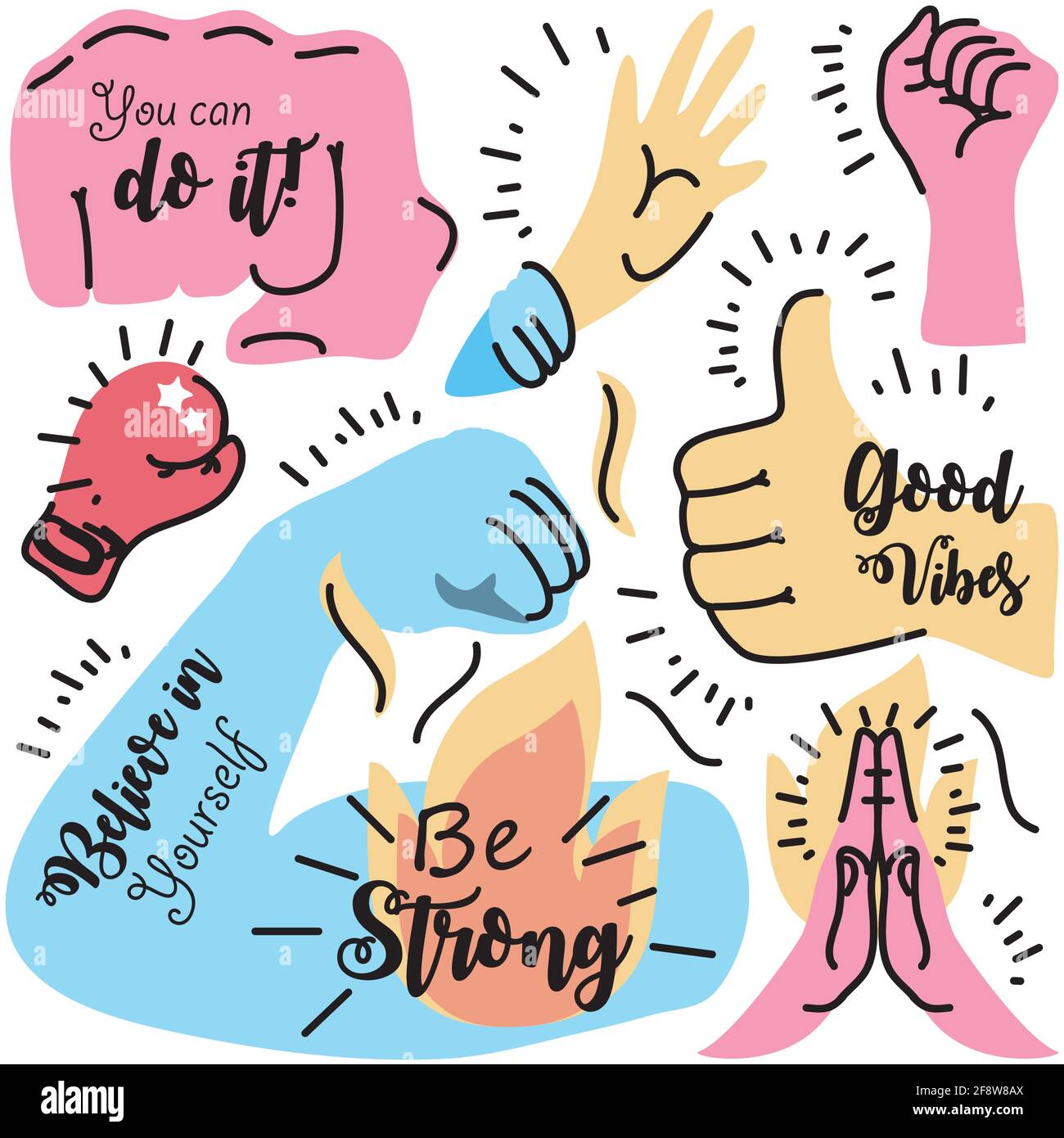 collection motivational doodle Stock Vector Image & Art - Alamy