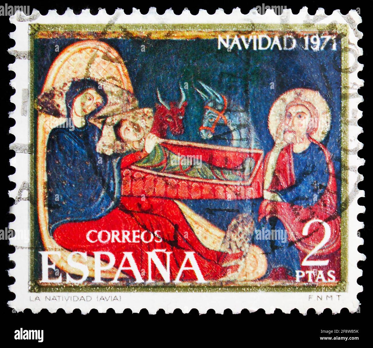 MOSCOW, RUSSIA - OCTOBER 1, 2019: Postage stamp printed in Spain shows ...