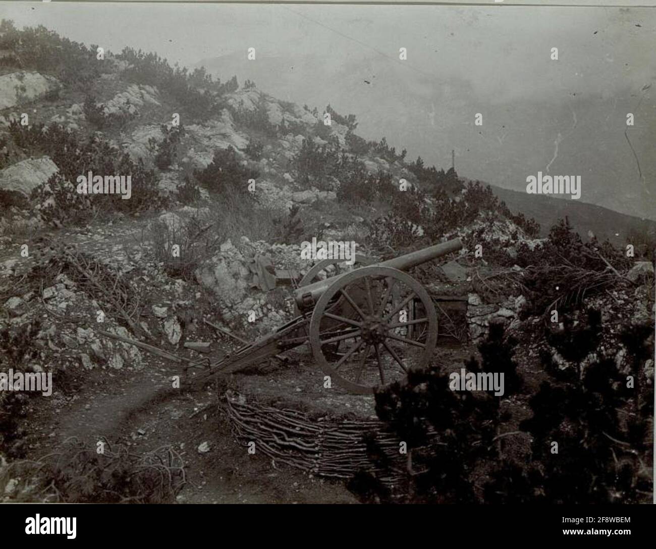 Defense cannon at Aldeno Stock Photo - Alamy