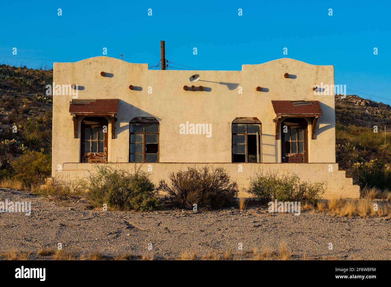 Whites City Deluxe Cottages, abandoned adobe-style tourist cabins ...