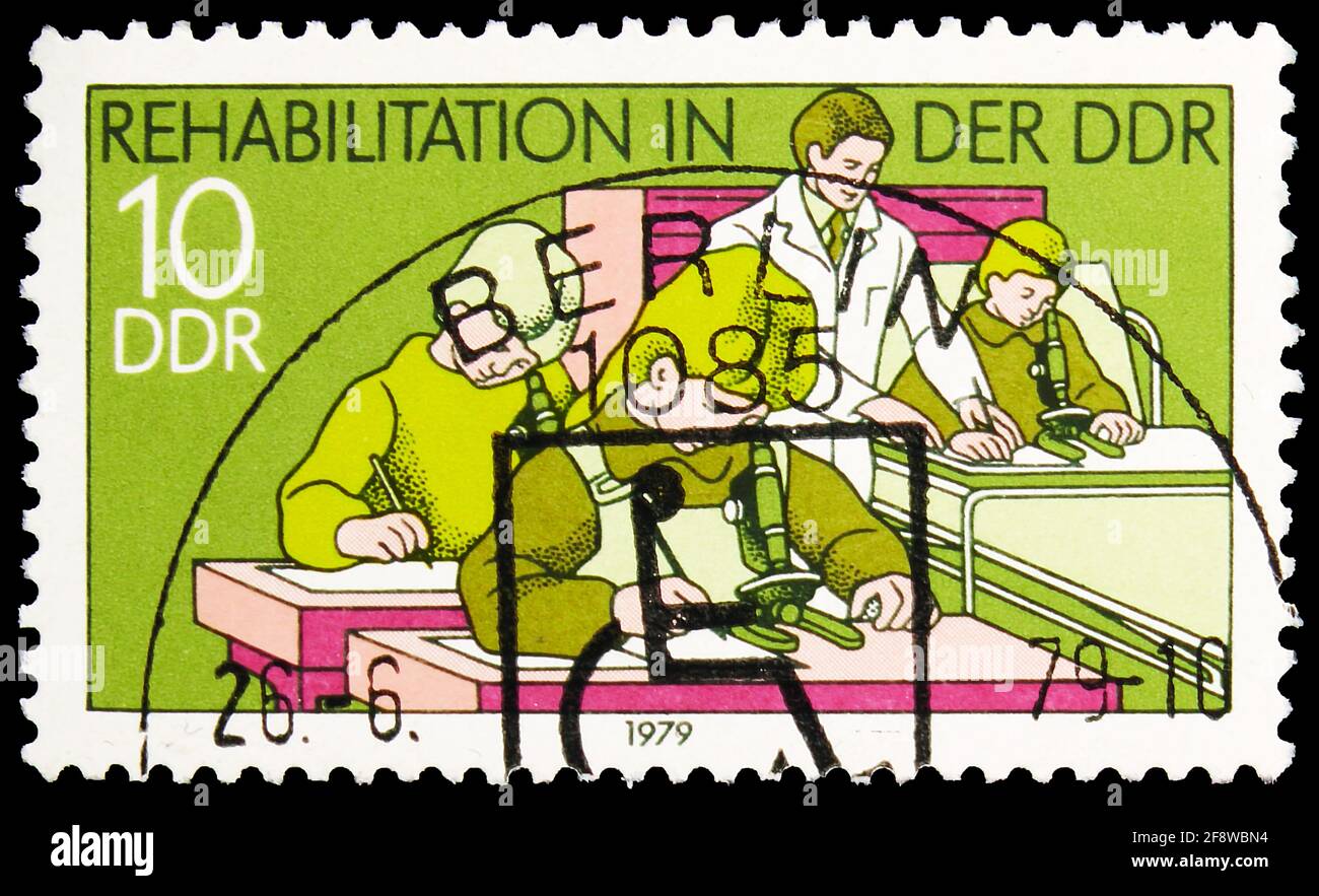 MOSCOW, RUSSIA - OCTOBER 1, 2019: Postage stamp printed in Germany ...