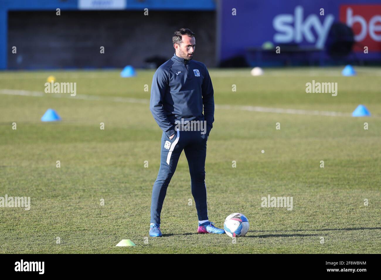 BARROW IN FURNESS, UK. APRIL 13TH Sam Hird of Barrow watches the warm ...