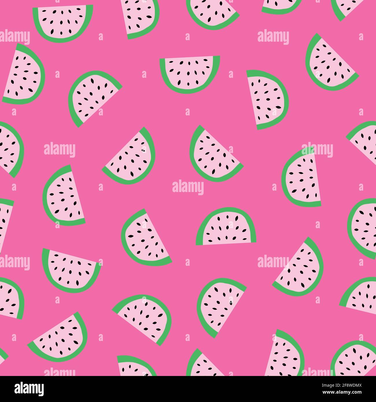 Seamless vector pattern watermelon slices on pink background ...