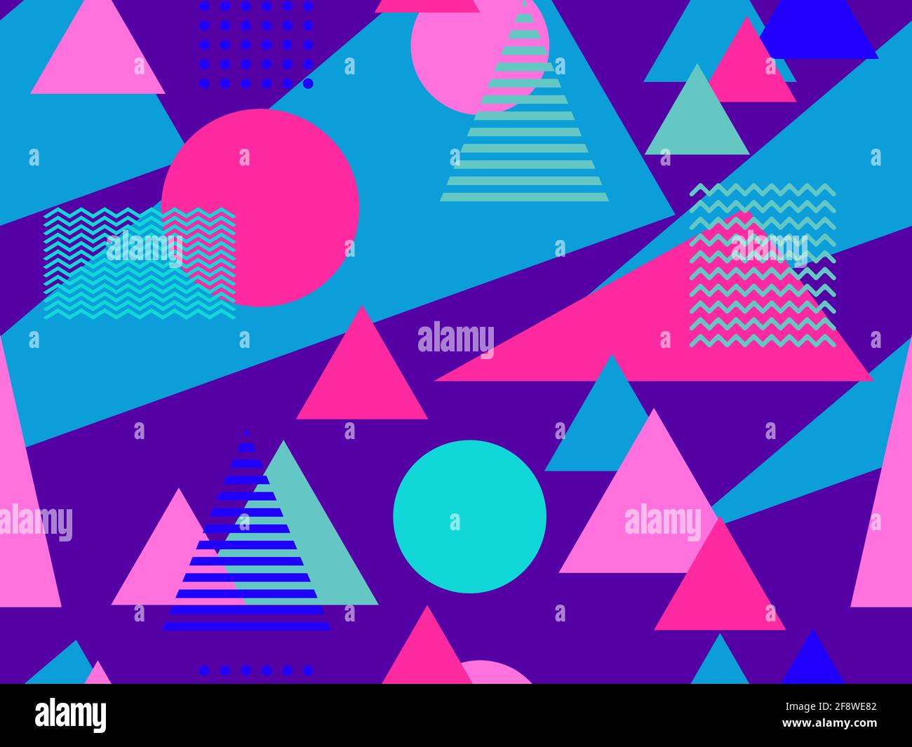 Memphis seamless pattern. Geometric elements memphis in the style of 80 ...