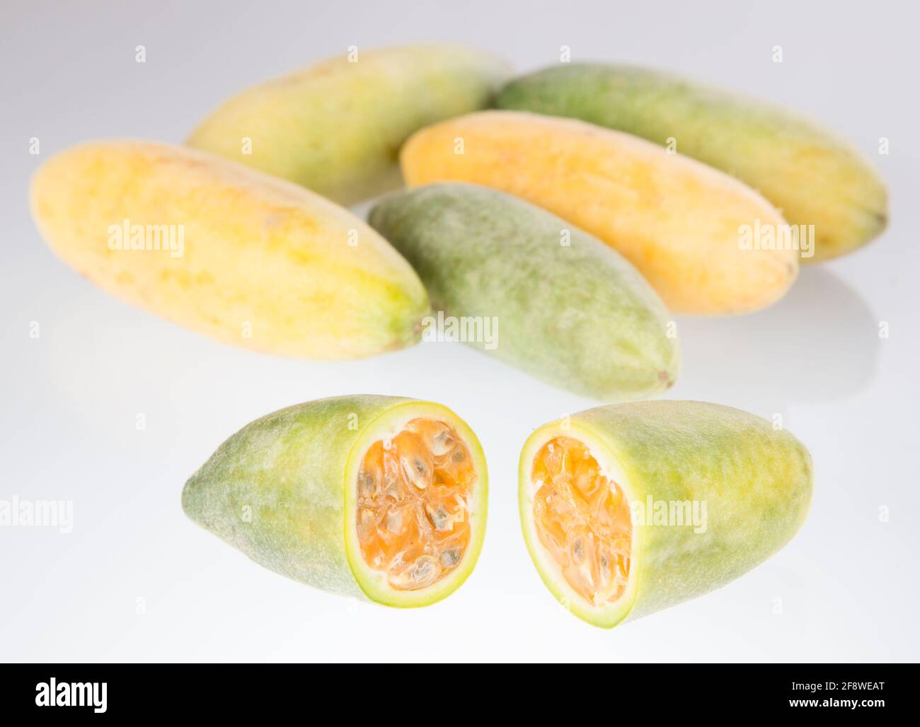 Curuba tropical fruit - Passiflora tripartite Stock Photo - Alamy