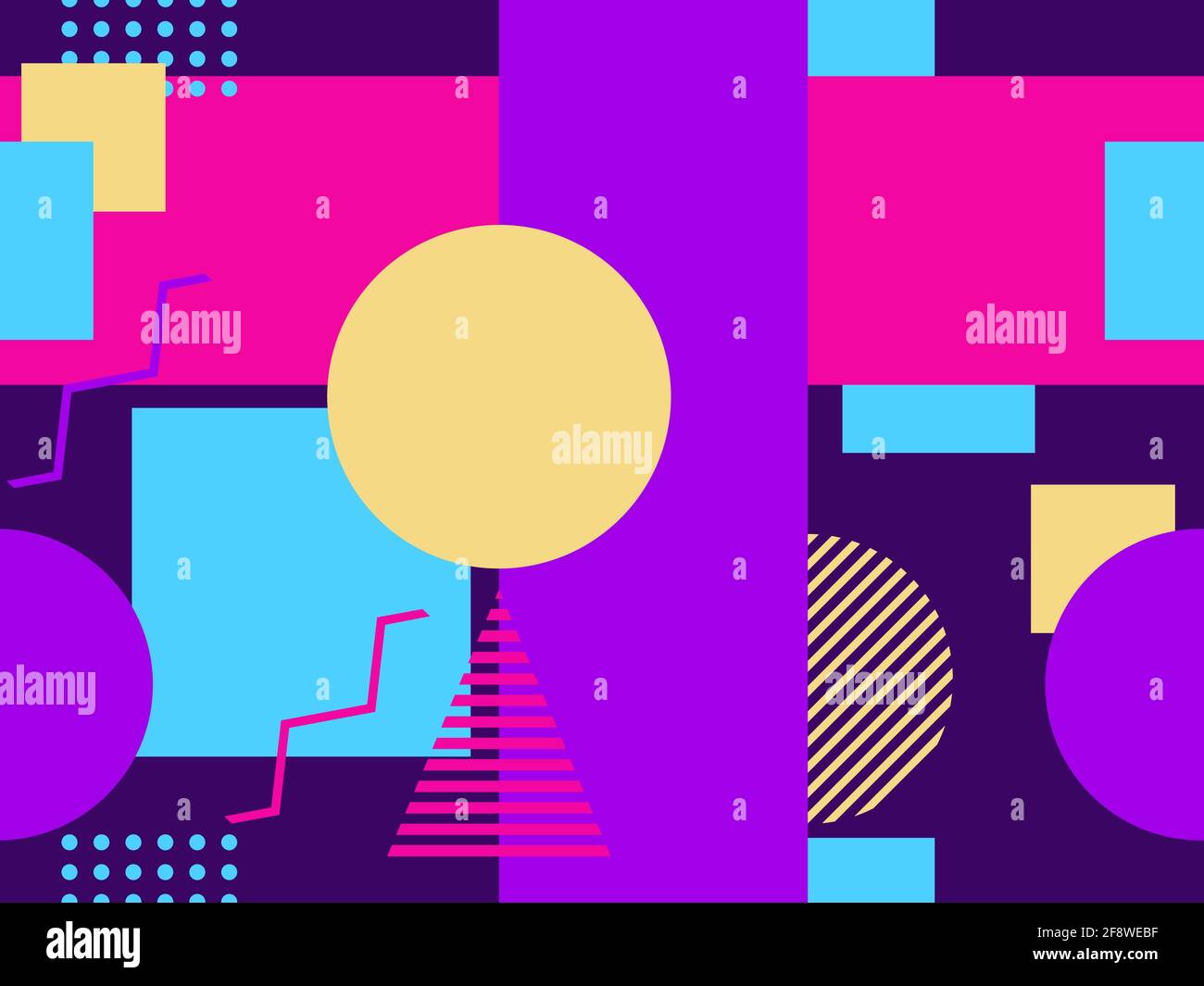 Memphis seamless pattern. Geometric elements memphis in the style of 80 ...