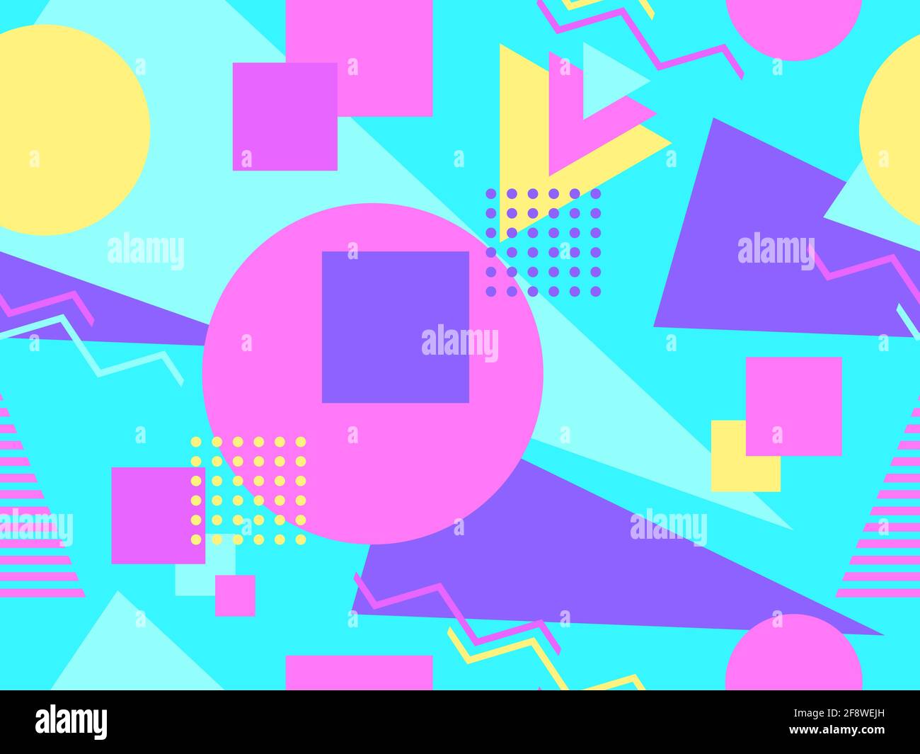 Memphis seamless pattern. Geometric elements memphis in the style of 80 ...