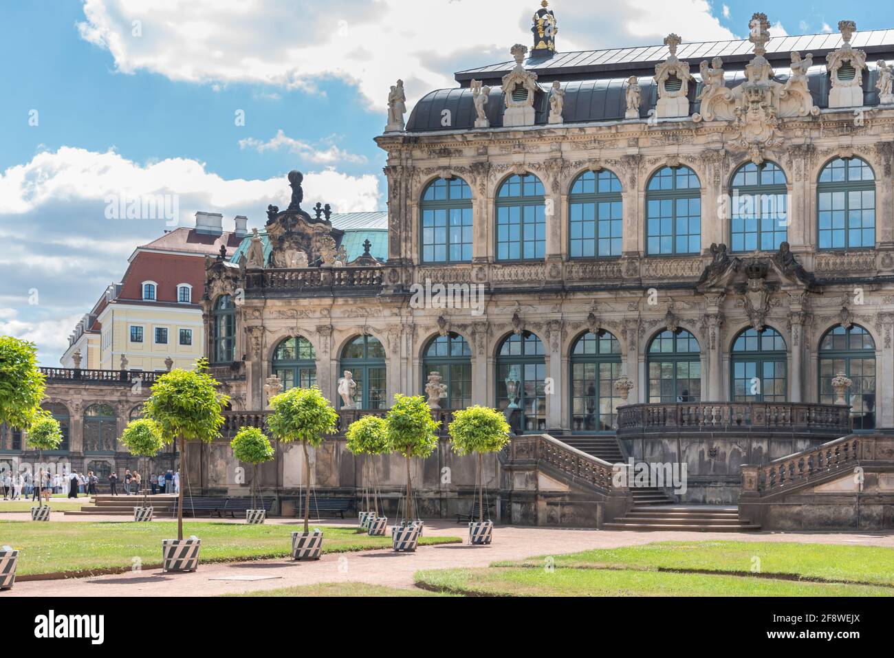 The Zwinger, a palatial complex in the baroque style in Dresden ...