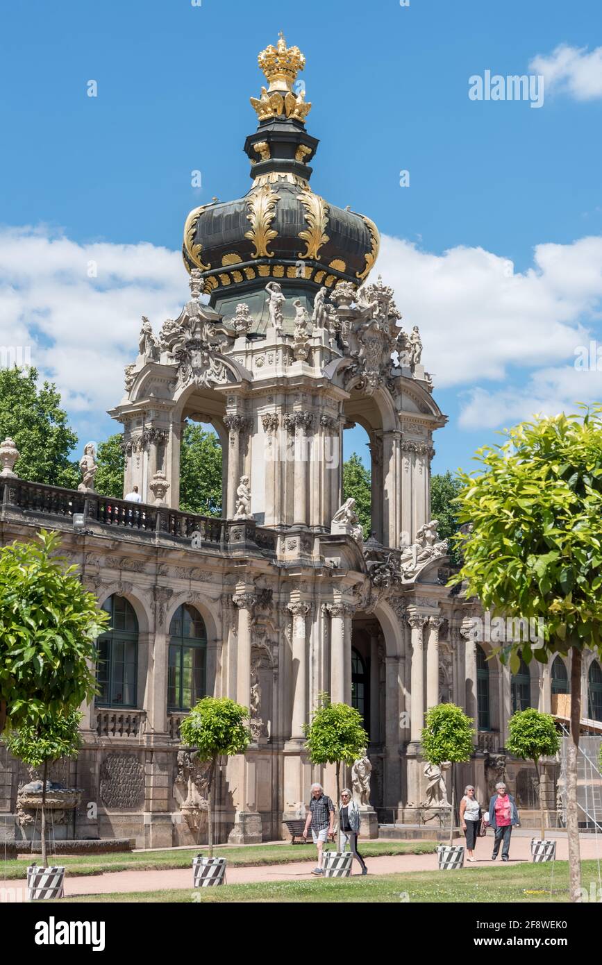The Zwinger, a palatial complex in the baroque style in Dresden ...