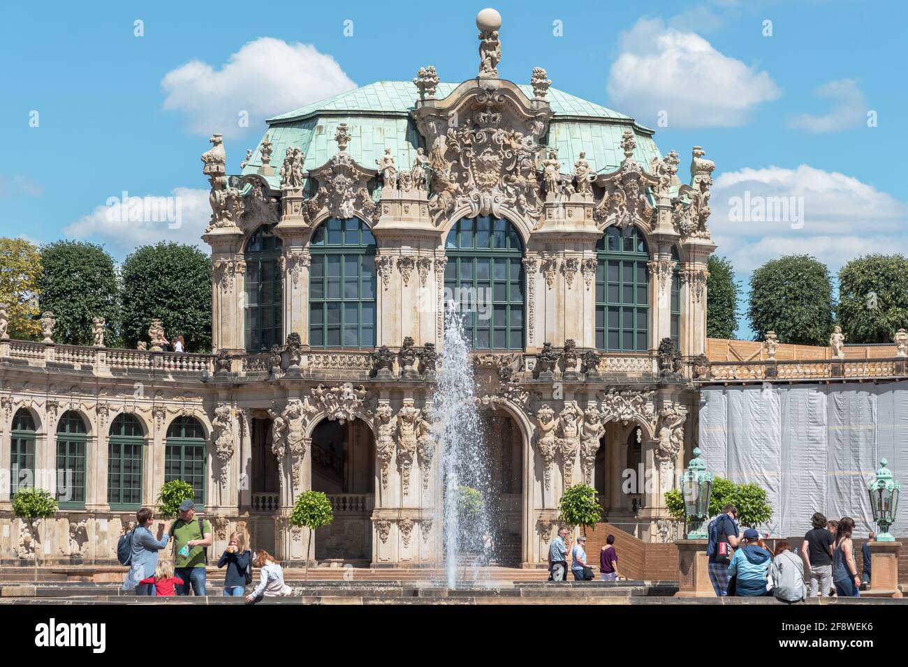The Zwinger, a palatial complex in the baroque style in Dresden ...