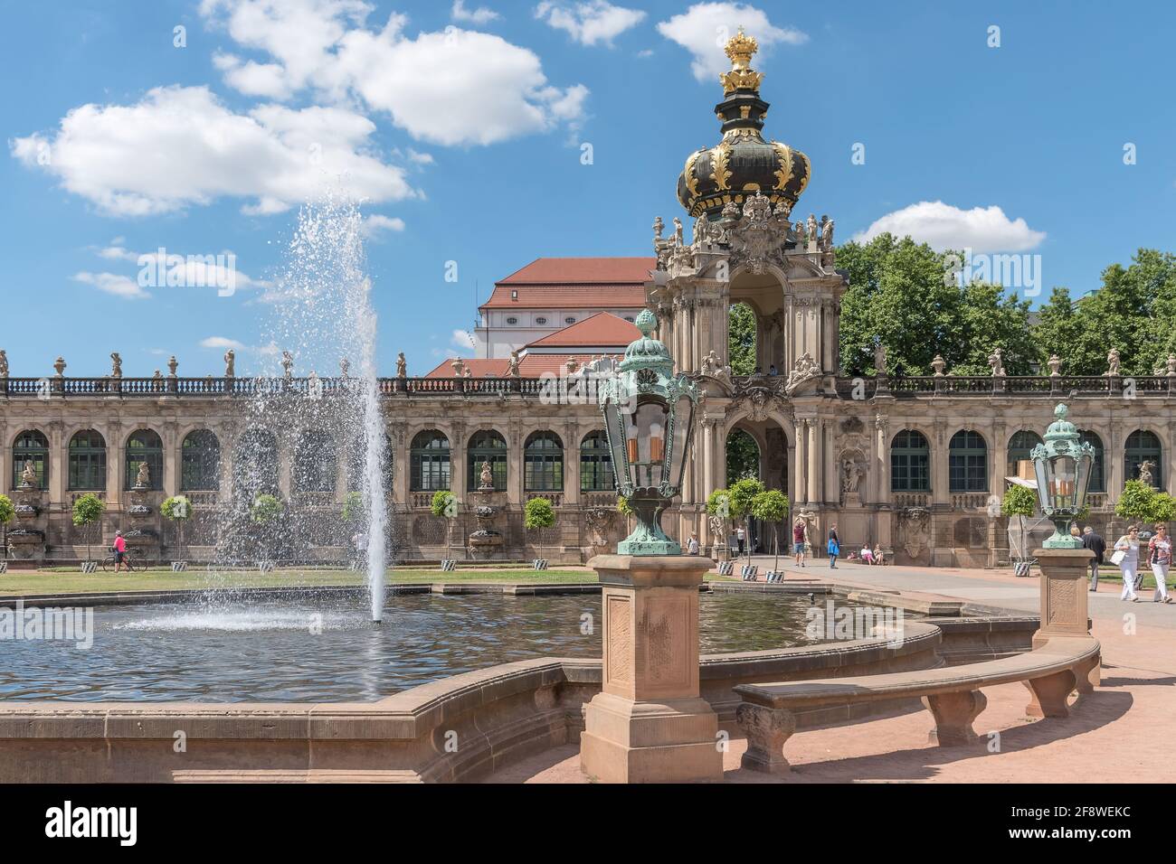 The Zwinger, a palatial complex in the baroque style in Dresden ...
