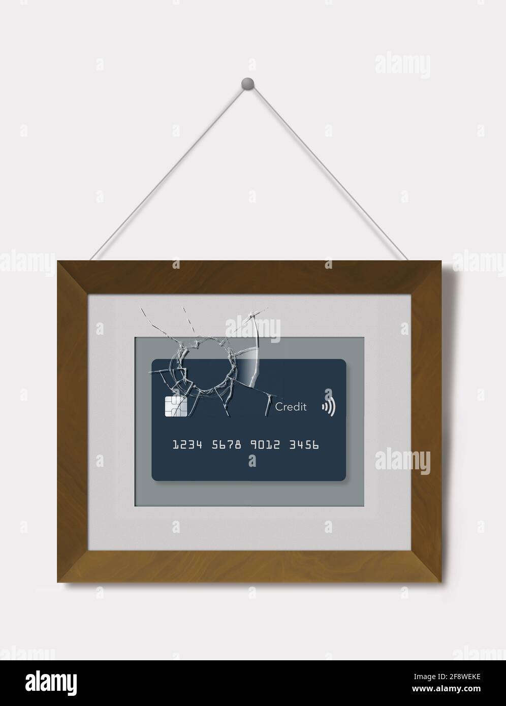 That one special credit card in a frame with broken glass illustrated ...