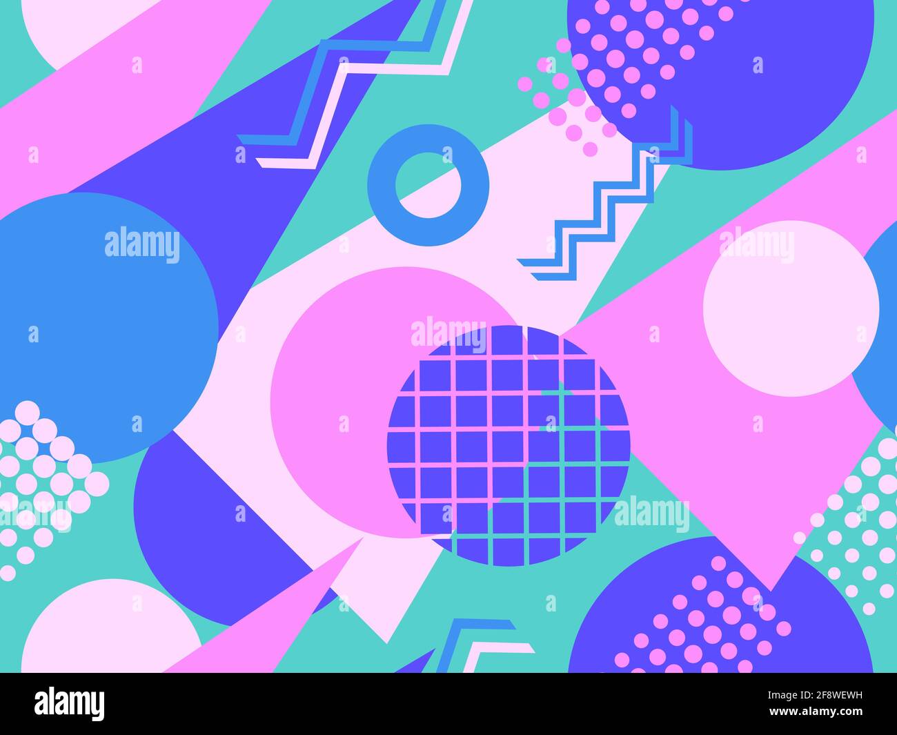 Memphis seamless pattern. Geometric elements memphis in the style of 80 ...